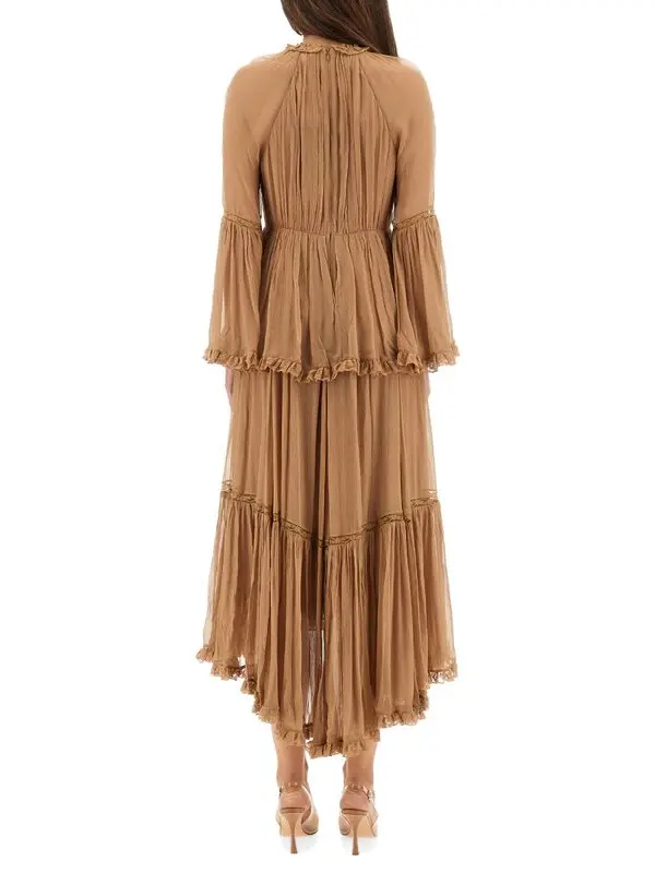 Zimmermann Ruffle Dress - Cream