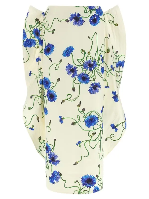 Stella McCartney Floral Print Ruffled Skirt - Blue