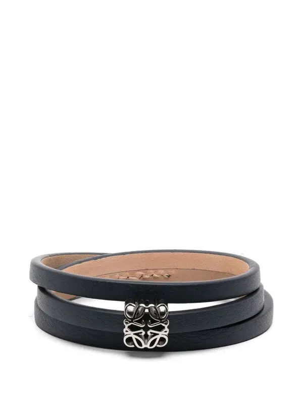 Loewe Anagram Bombé Leather Bracelet