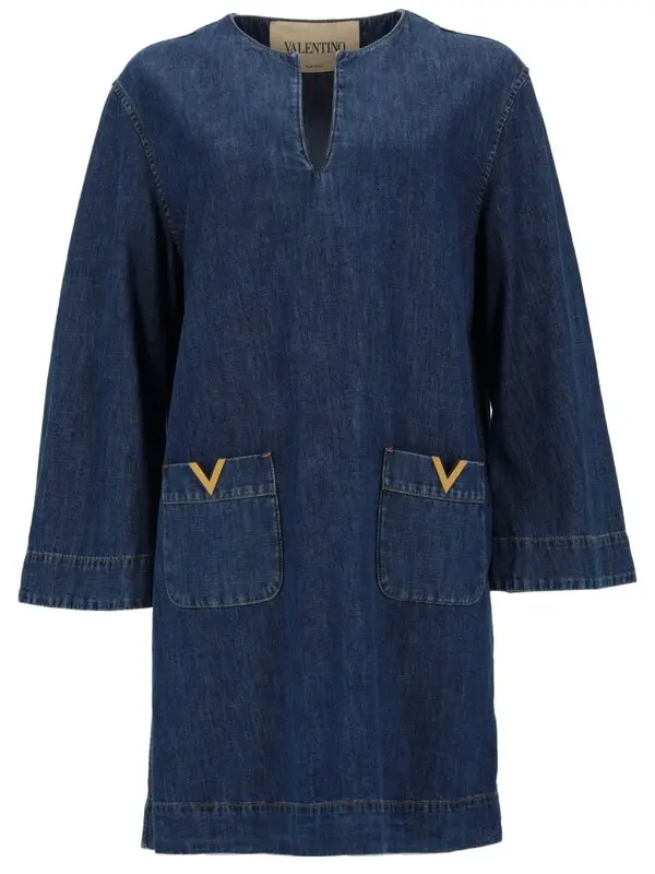 Valentino Garavani Abito In Denim Chambray