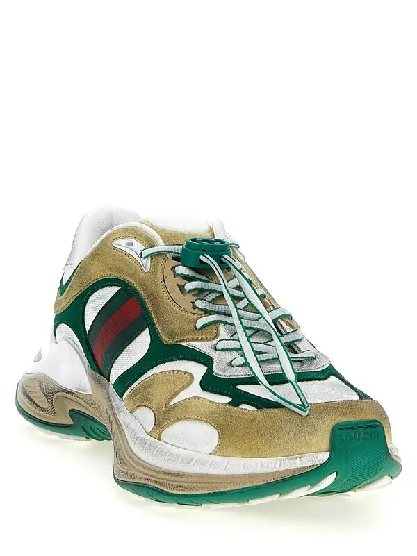 Gucci 2.0 Suede And Gg Fabric Sneakers - Green