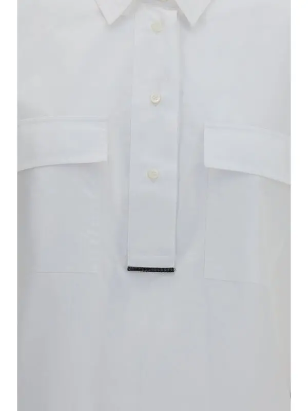 Brunello Cucinelli Cotton Shirt With Monili Details