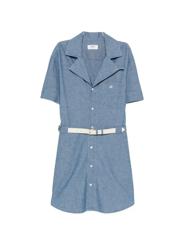 Celine Denim Cotton Dress - Multicolor