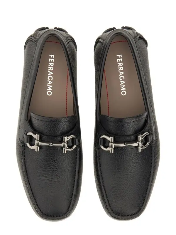 FERRAGAMO Gancini Moccasin - Black
