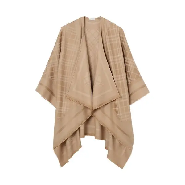 Burberry Wool And Cashmere Check Cape