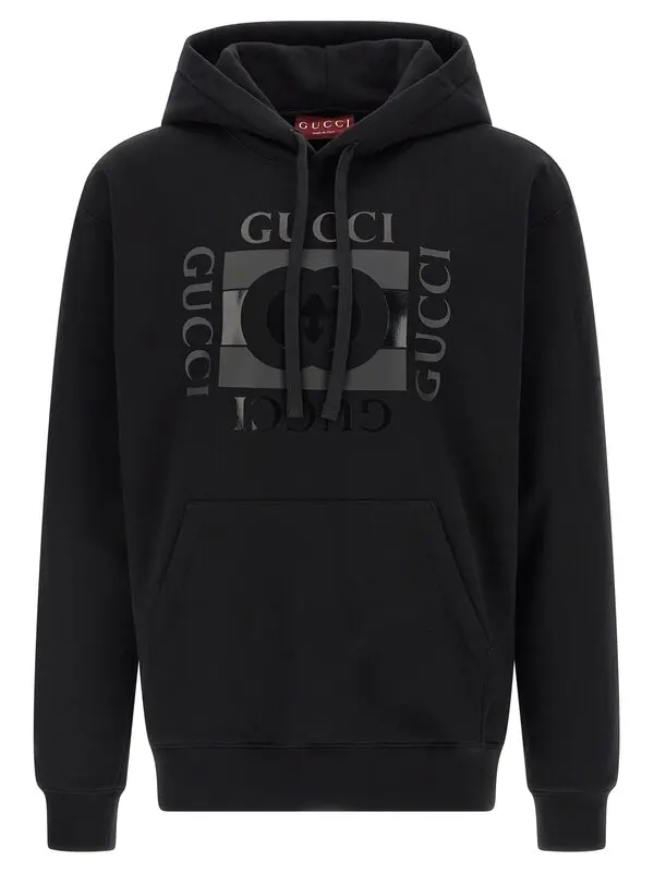 Gucci Incrocio Gg' Hoodie - Black