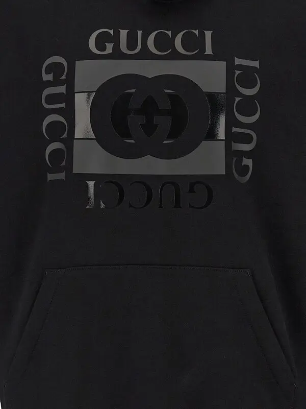 Gucci Incrocio Gg Cotton Hoodie - Black