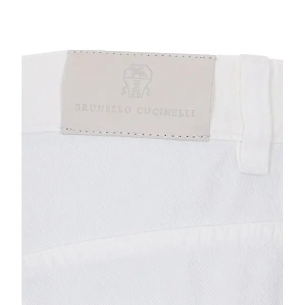 Brunello Cucinelli Relaxed Denim Trousers With Monile - White