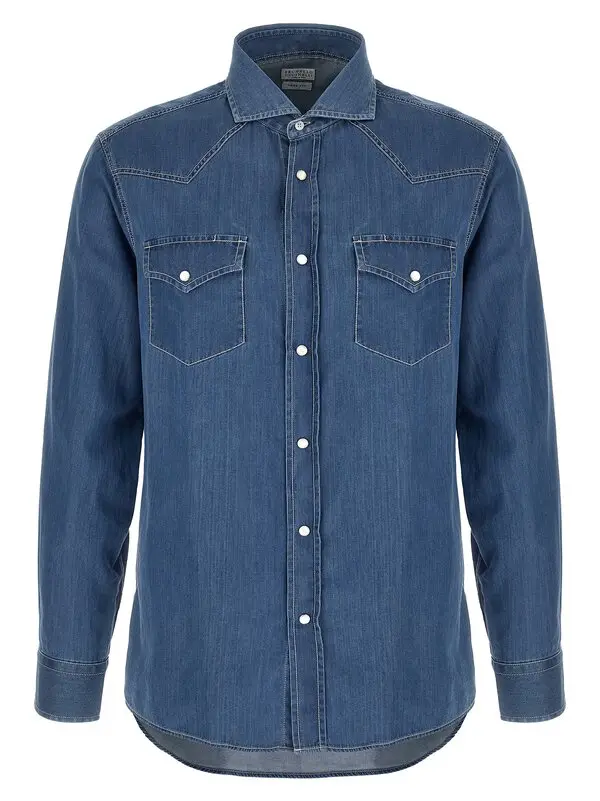 Brunello Cucinelli Texan Shirt - Blue