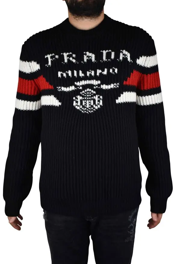 Prada Cashmere Crew Neck Sweater - Black