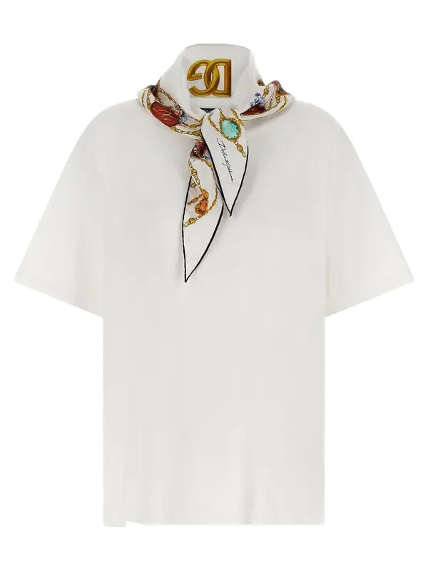 Dolce & Gabbana T-shirt With Scarf - White