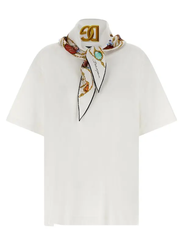 Dolce & Gabbana T-shirt With Scarf - White
