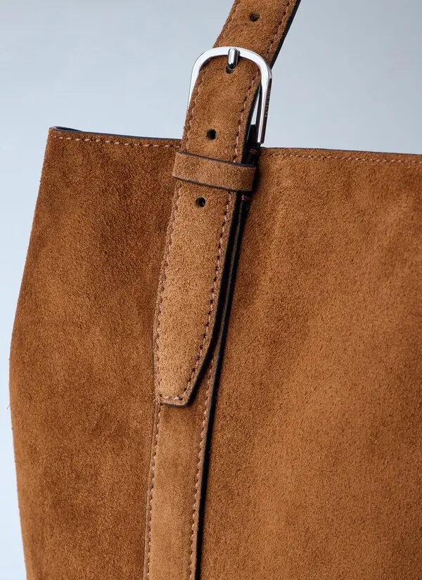 TOTEME Suede Belted Tote Bag - Brown