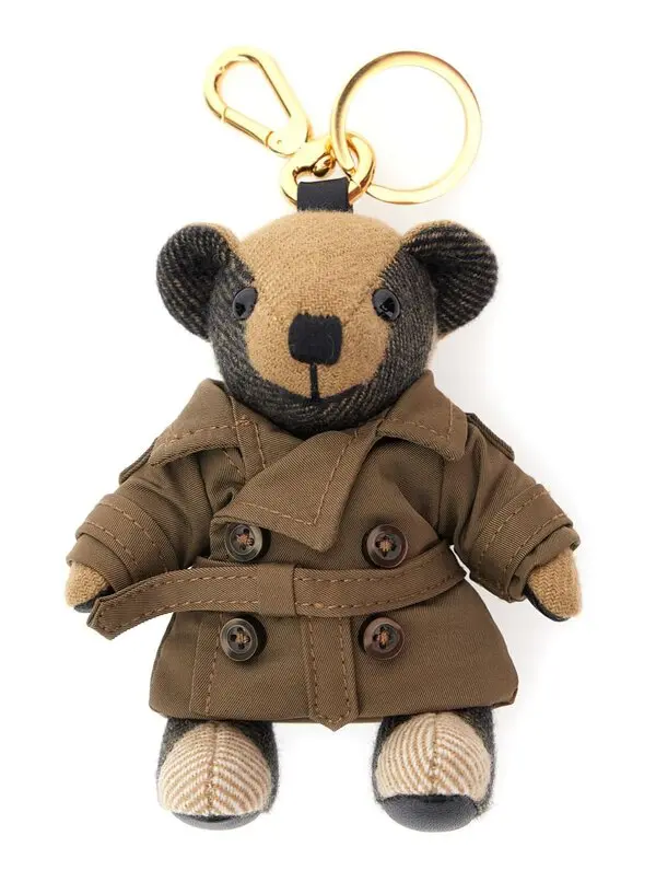 Burberry Thomas City' Brown Keychain With Bear Charm And Clasp In Cashmere Womnan - Multicolor