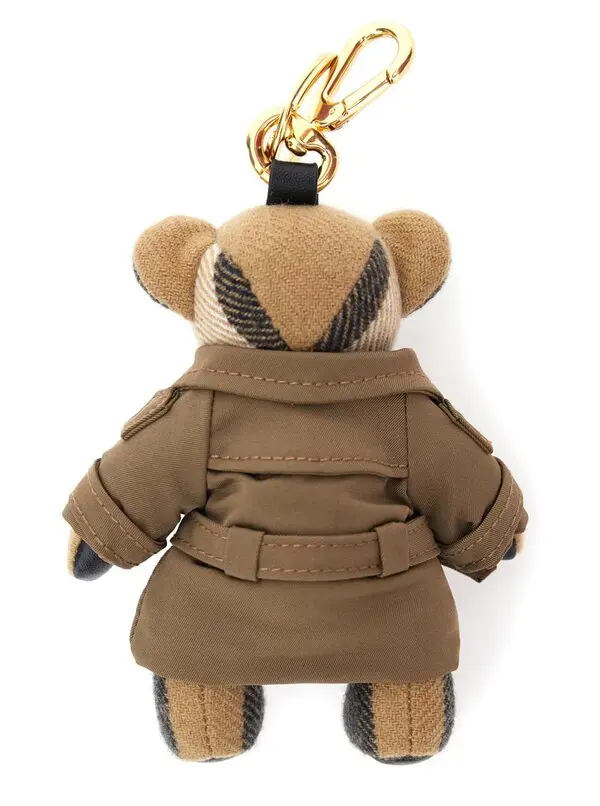 Burberry Thomas City' Brown Keychain With Bear Charm And Clasp In Cashmere Womnan - Multicolor