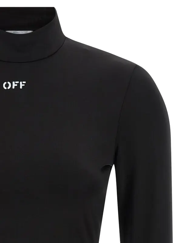 Off-White Off Stamp Crop Top - Black