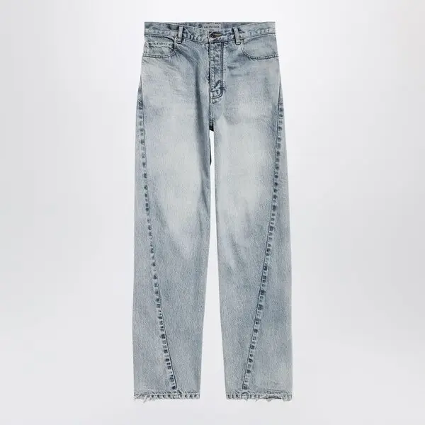 Balenciaga Twisted-seam Jeans In Faded Light Denim - Blue