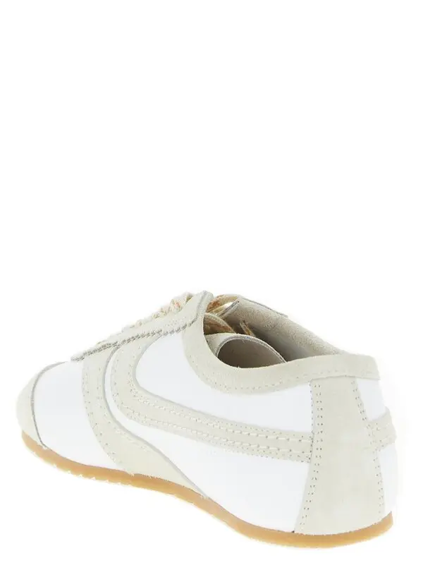 Dries Van Noten Leather And Suede Sneakers - Cream