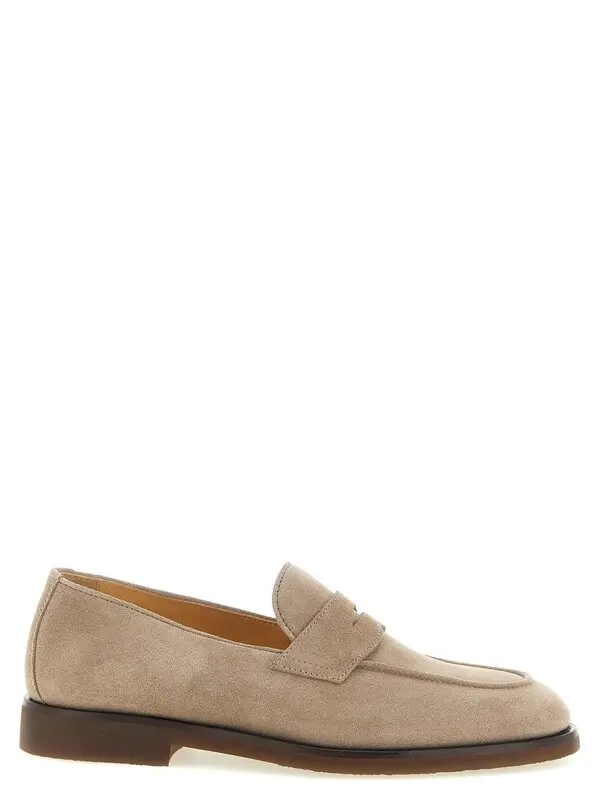 Brunello Cucinelli Suede Penny Loafers - Gray