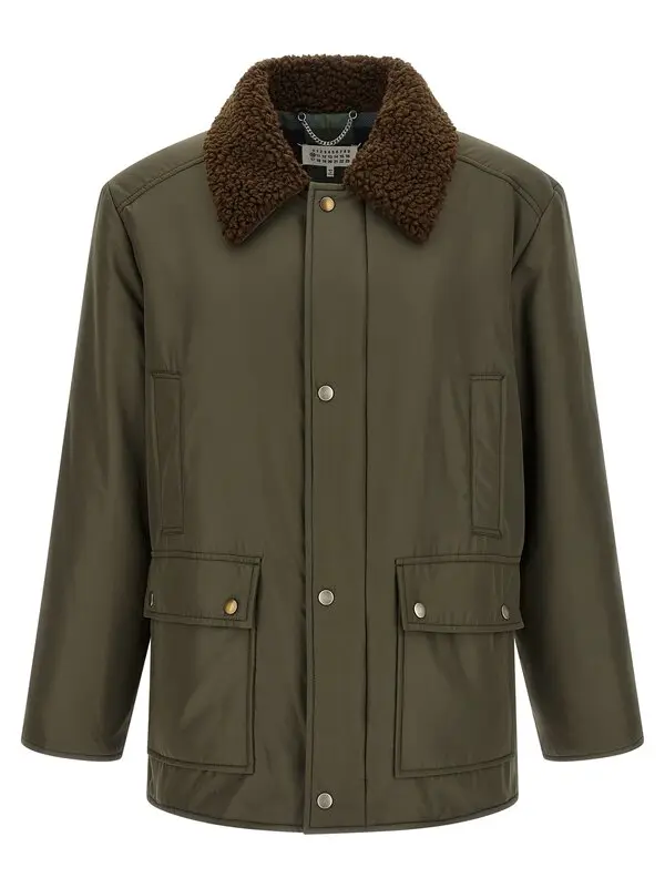 MAISON MARGIELA Shearling Collar Parka - Green
