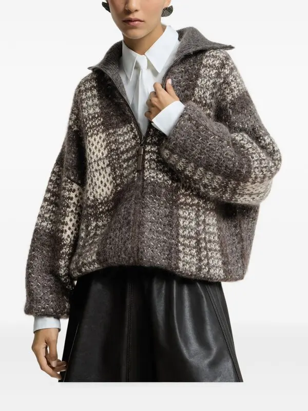 Brunello Cucinelli Wool Zipped Cardigan - Multicolor