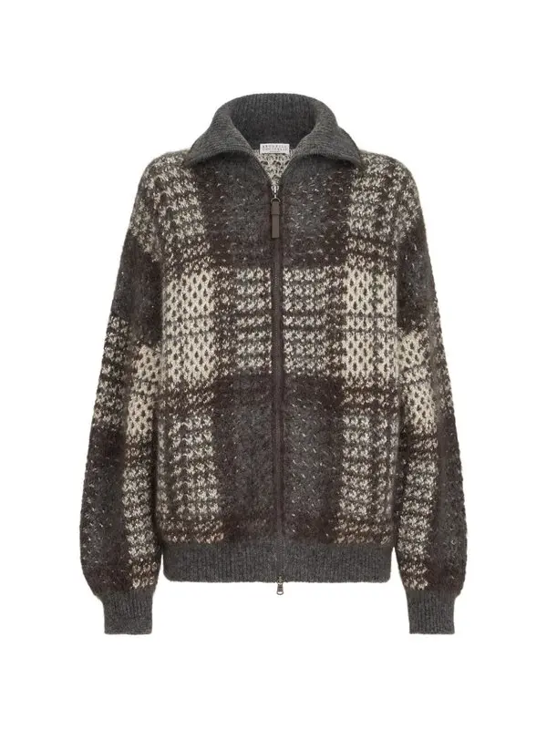 Brunello Cucinelli Wool Zipped Cardigan - Multicolor