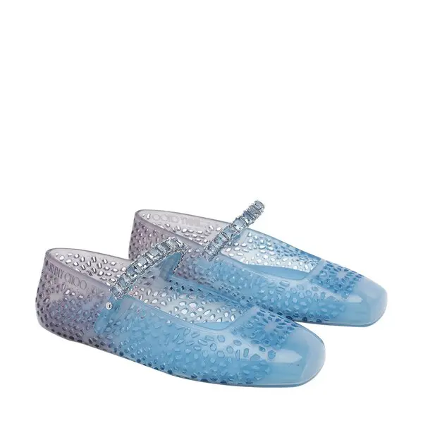 JIMMY CHOO Perforated Jelly Flats - Blue