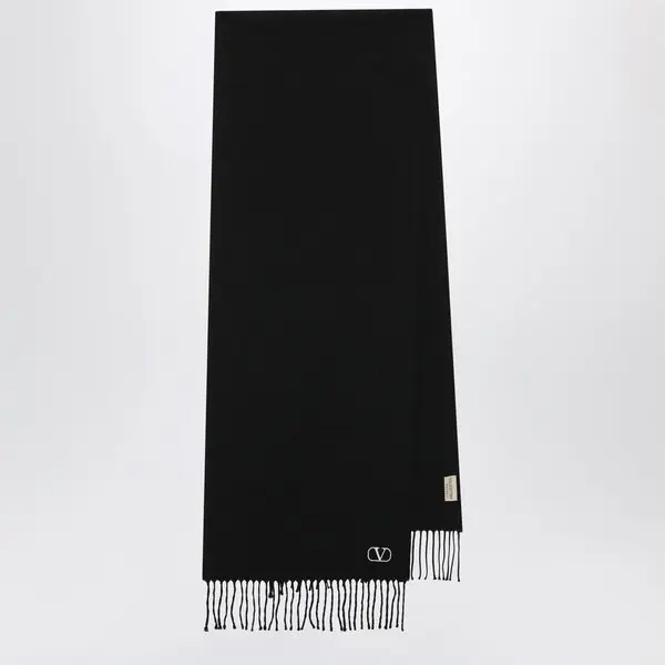 Valentino Garavani Scarf With Vlogo Embroidery - Black