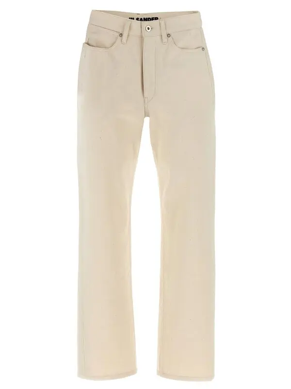 JIL SANDER High Waist Raw Denim Jeans