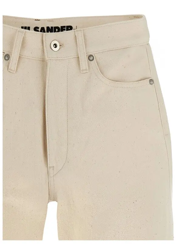 JIL SANDER High Waist Raw Denim Jeans