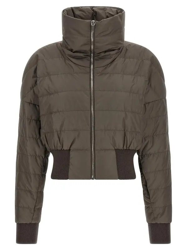 Rick Owens Moncler + 'cropped' Down Jacket - Gray