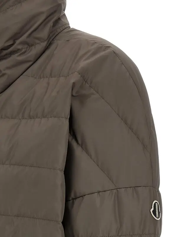 Rick Owens Moncler + Cropped Down Jacket - Gray