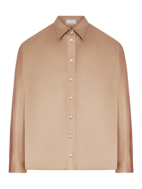 Brunello Cucinelli Stretch Silk Satin Shirt - Multicolor