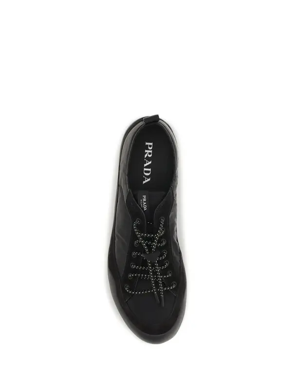 Prada Leather And Fabric Sneakers