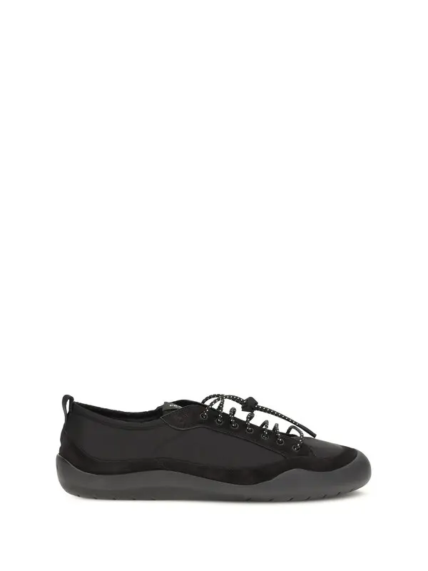 Prada Leather And Fabric Sneakers - Black