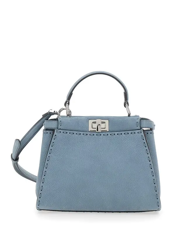 Fendi Peekaboo Leather Handbag - Blue
