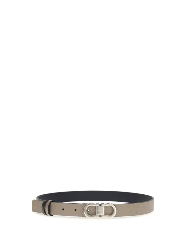 FERRAGAMO Reversible Gancini Belt - Gray