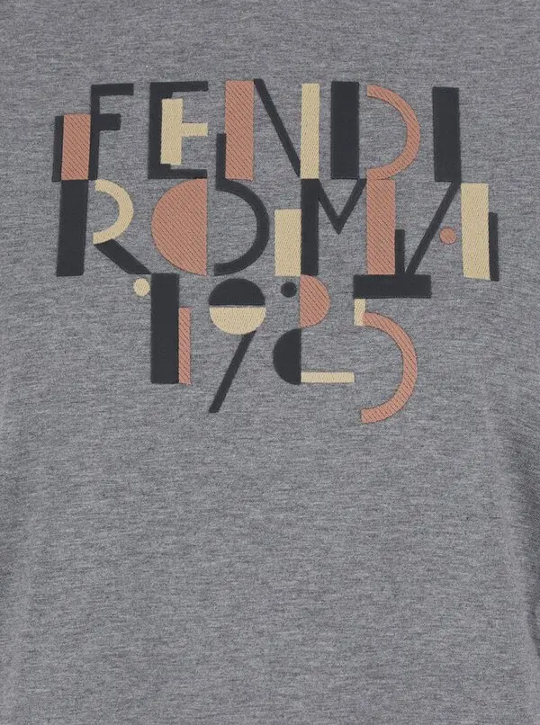 Fendi Cotton Logo T-shirt - Gray