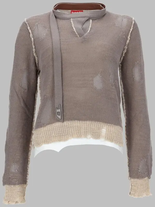 DIESEL® Maglia Sfrangiata M-dracarina - Gray