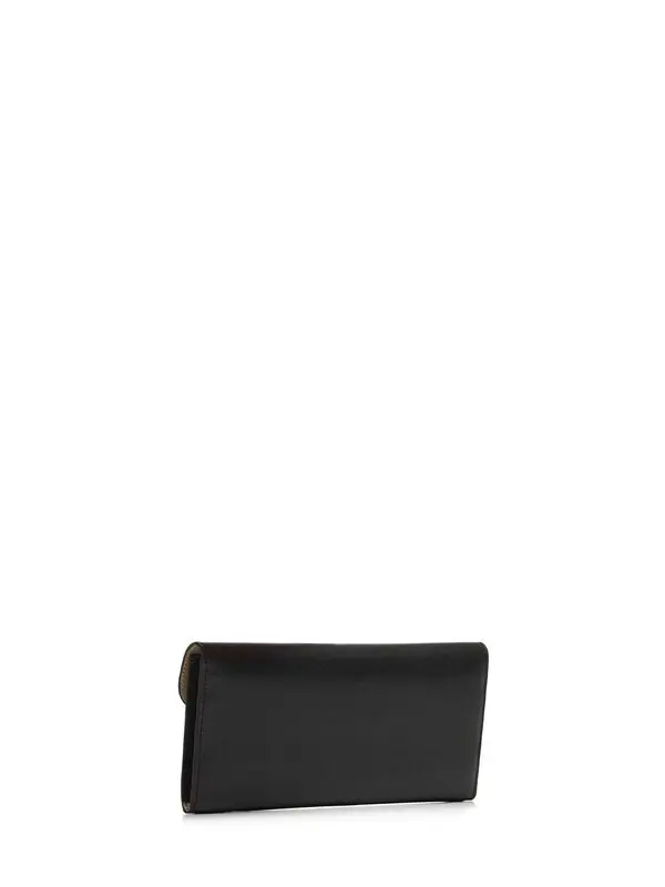 TOTEME Black Leather T-lock Wallet - Multicolor