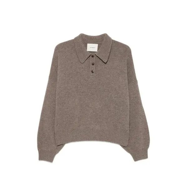 LISA YANG Cashmere Polo Top - Brown