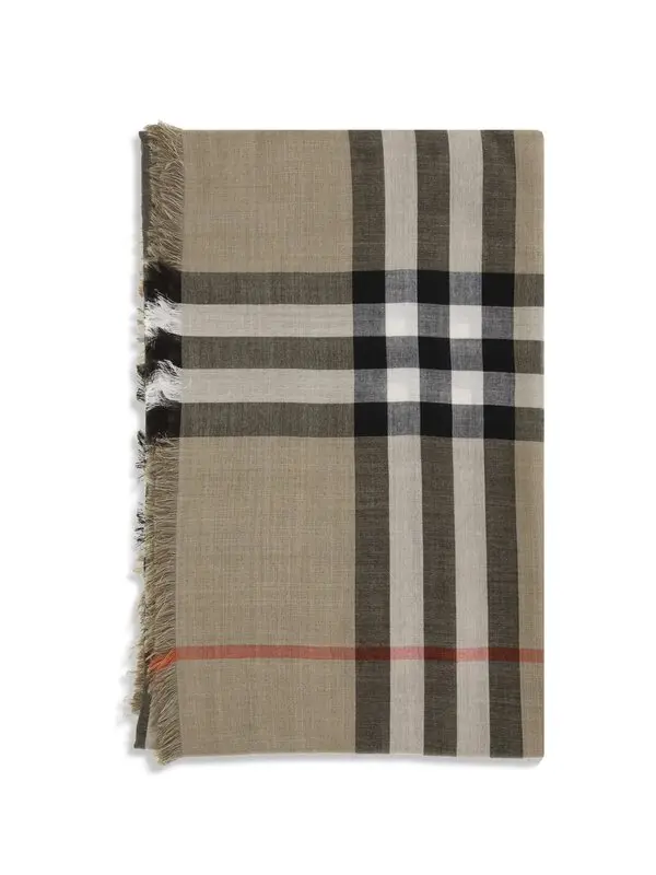 Burberry Check Reversible Wool And Silk Scarf
