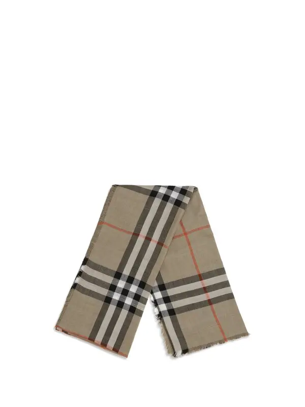 Burberry Check Reversible Wool And Silk Scarf