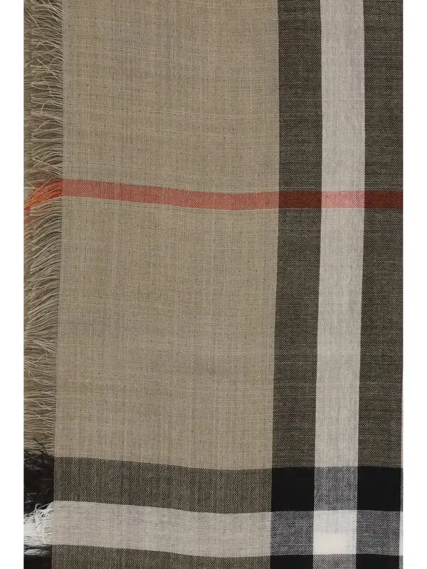 Burberry Check Reversible Wool And Silk Scarf