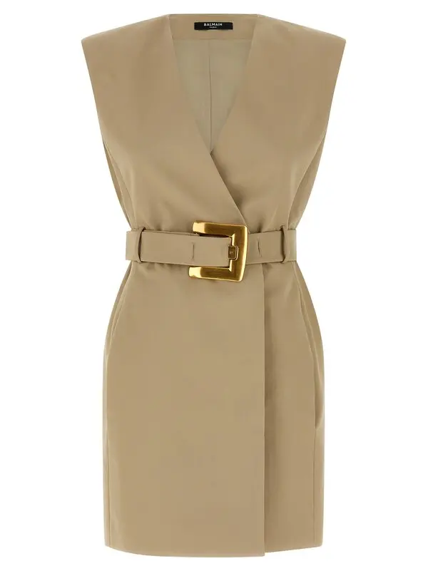 Balmain Anthem' Dress - Cream