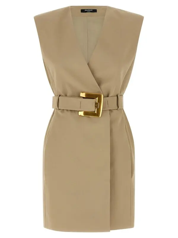 Balmain Anthem' Dress - Cream