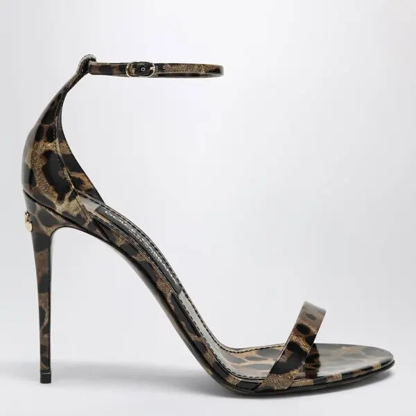 Dolce & Gabbana Keira Leopard-print Leather Sandals - Brown