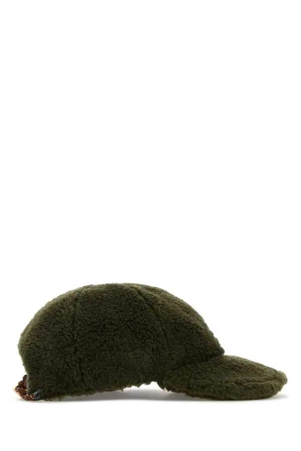 Miu Miu Olive Pile Baseball Cap