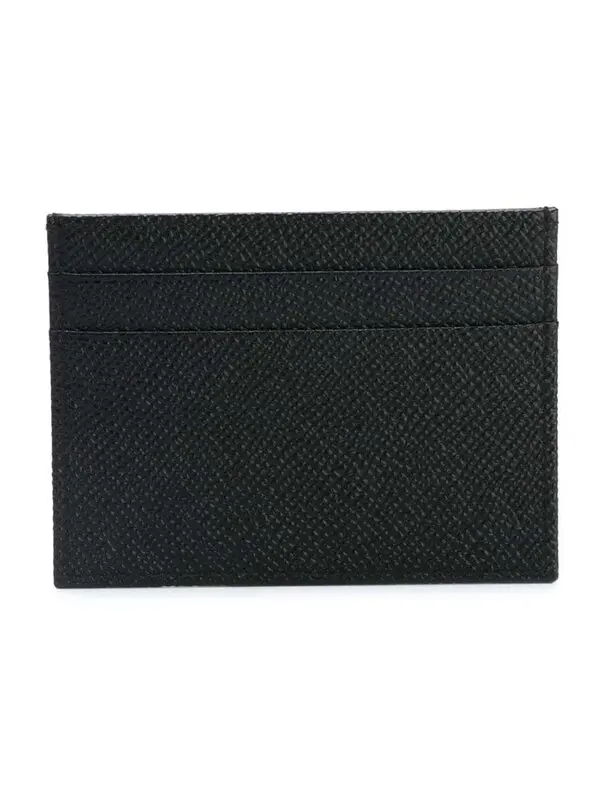 Dolce & Gabbana Dauphine Calfskin Card Holder With Branded Plate - Black