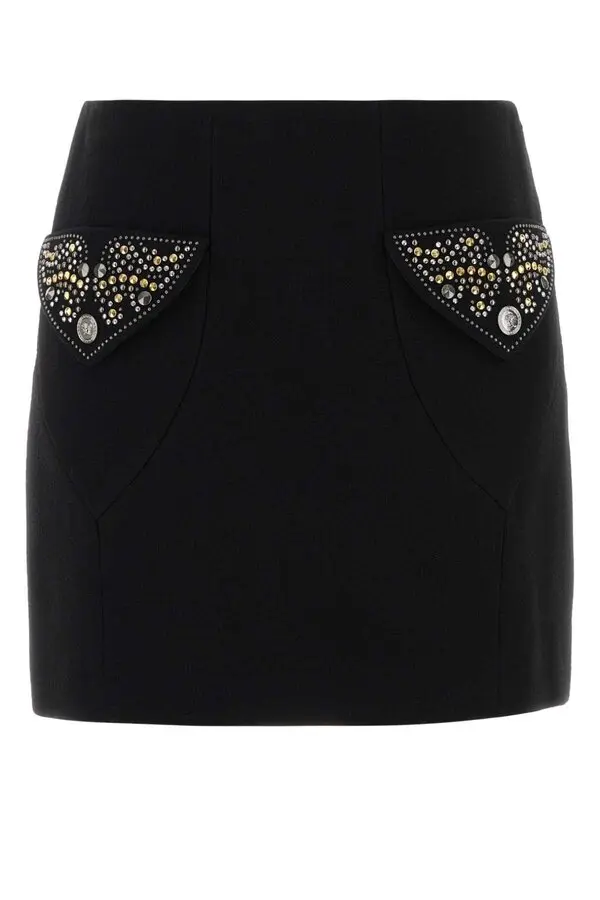 Versace Wool Mini Skirt